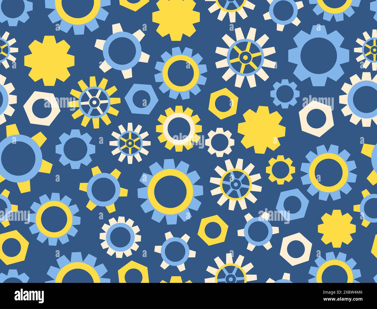 Seamless pattern of gears in steampunk and atompunk style. Jagged ...