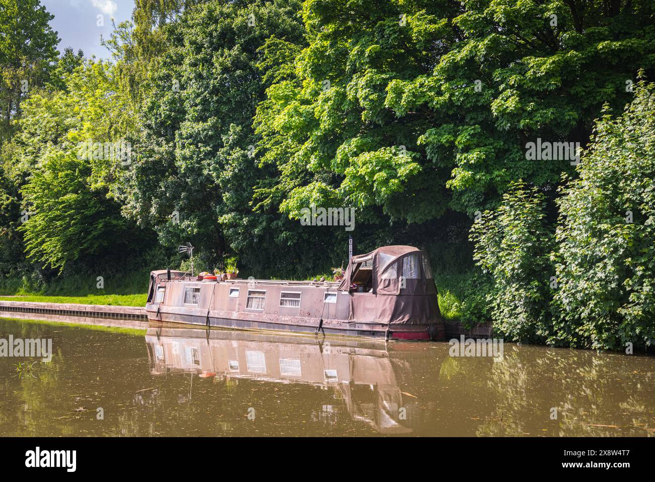 A Summer HDR image of Narrow boats moored up at Devizes Wharf on the ...