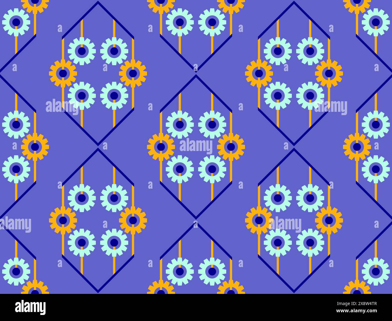 Seamless pattern of gears in steampunk and atompunk style. Jagged ...