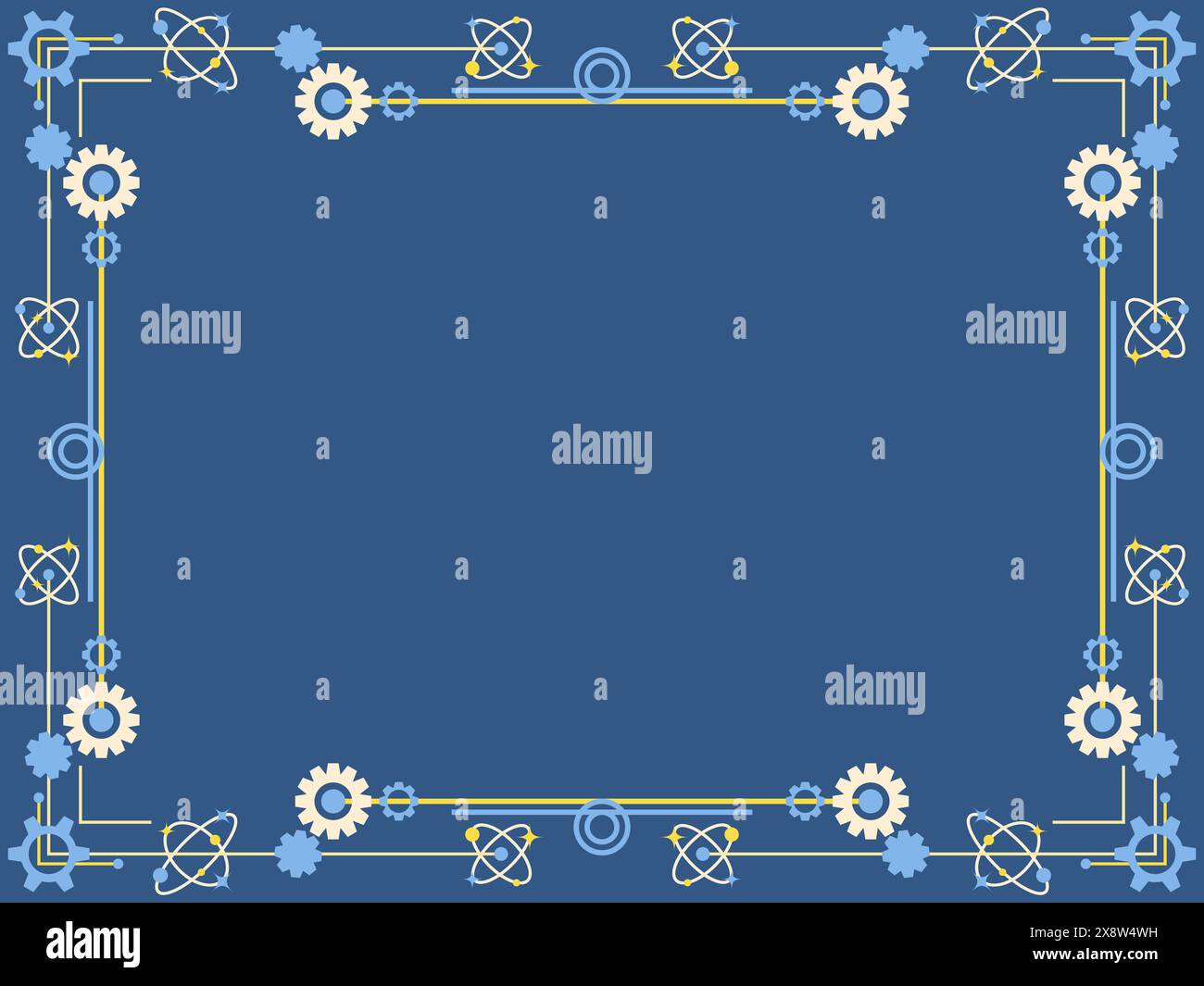 Vintage atompunk style frame with gears and light bulbs ...