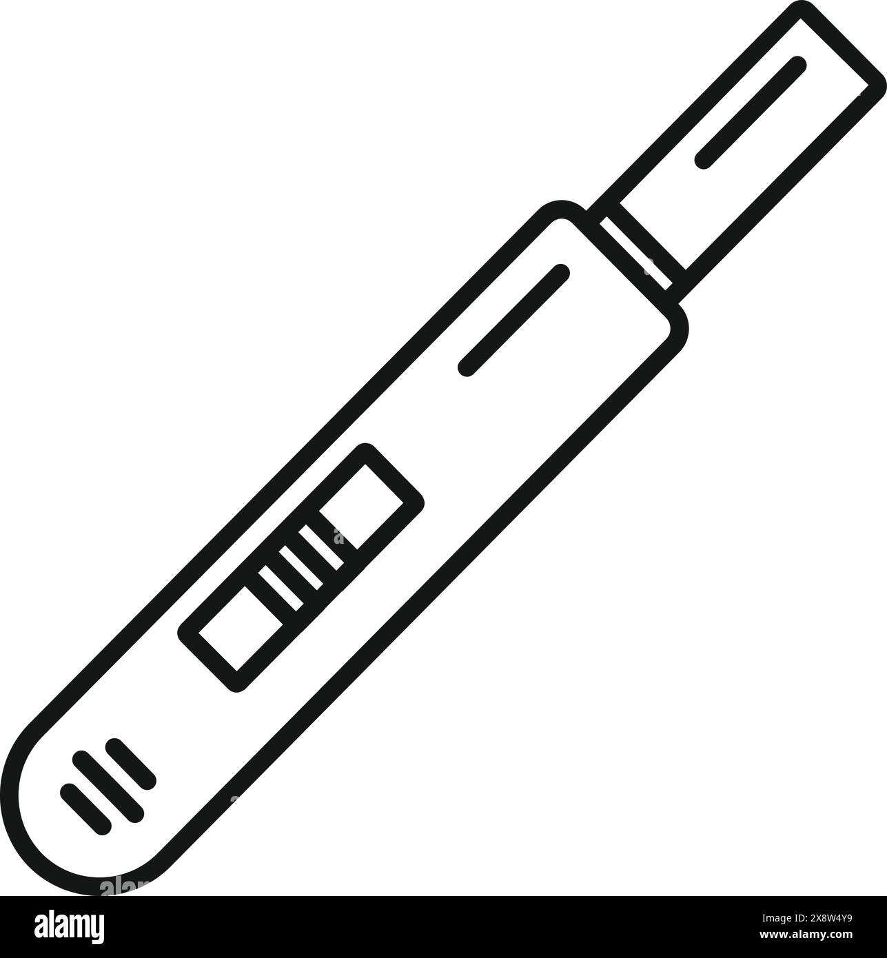Black and white line drawing of a digital medical thermometer Stock ...