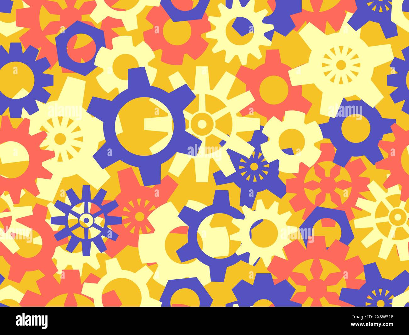 Seamless pattern of gears in steampunk and atompunk style. Jagged ...
