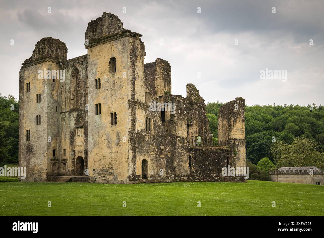 A summer HDR image of the ruins of Wardour Castle in Wiltshire, England ...