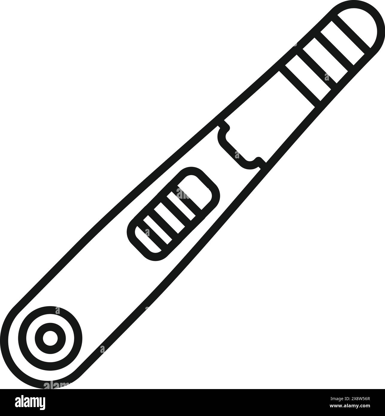 Black and white vector line drawing of a handheld pregnancy test stick ...