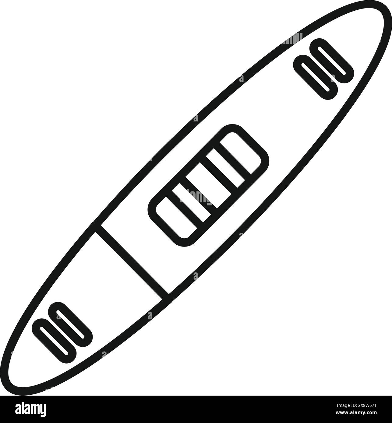 Simple Clean Line Drawing Of A Surfboard Suitable For Icons Logos Or Graphic Designs Stock