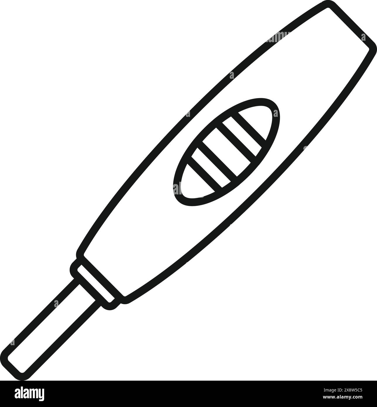 Simple black and white line art design of a clinical thermometer used ...