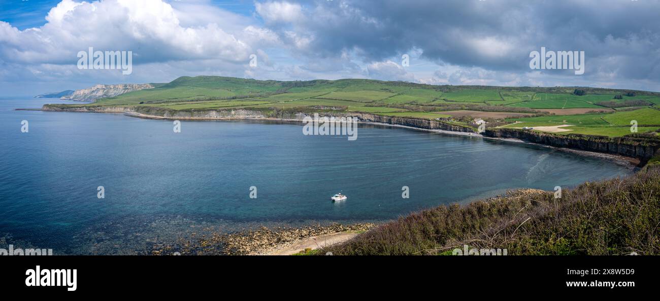 Kimmeridge Bay Panorama, Jurassic Coast, Dorset, England Stock Photo ...