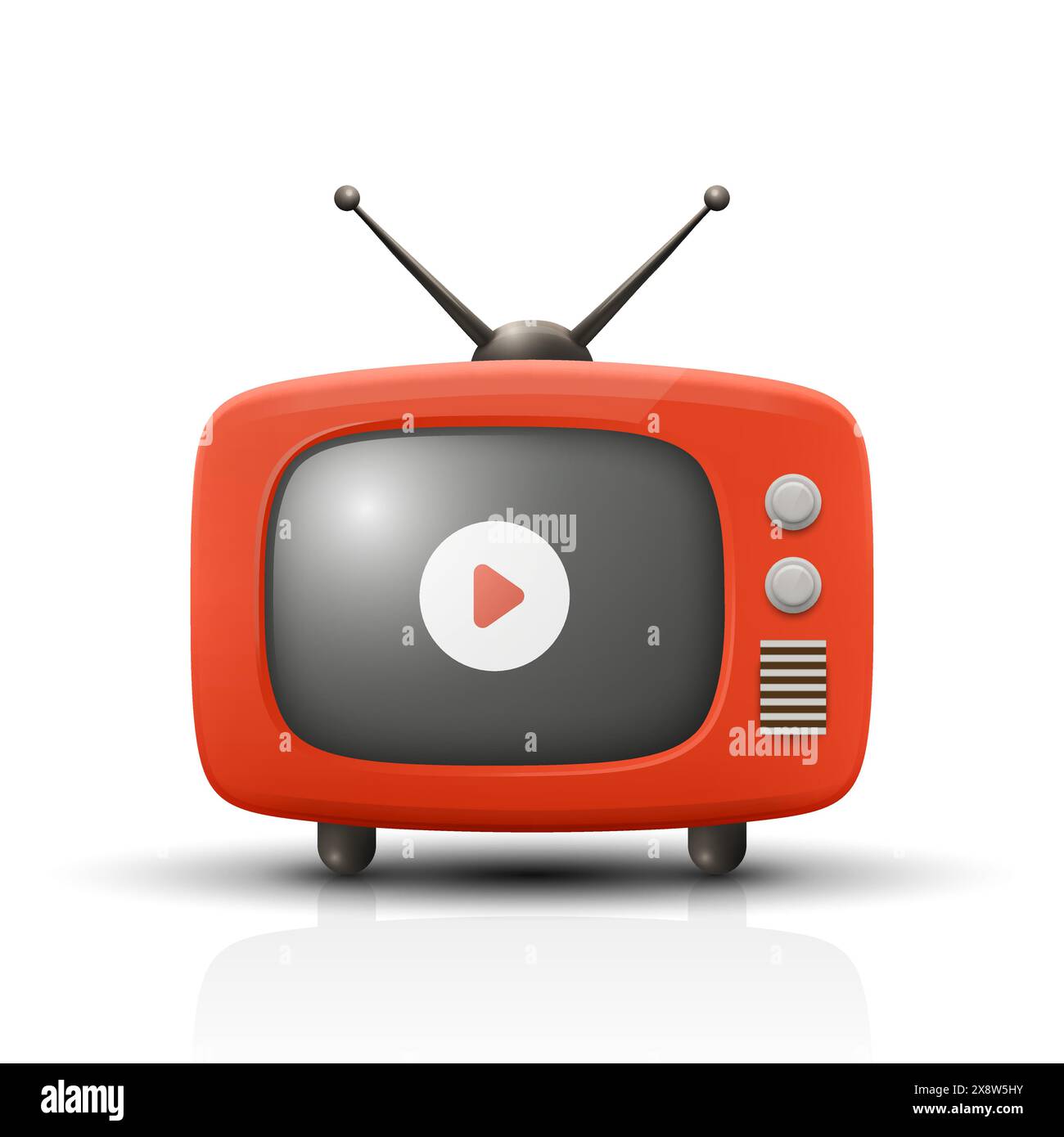 Vector 3d Vintage TV Set Icon. Retro TV Icon, Design Template, Clipart ...