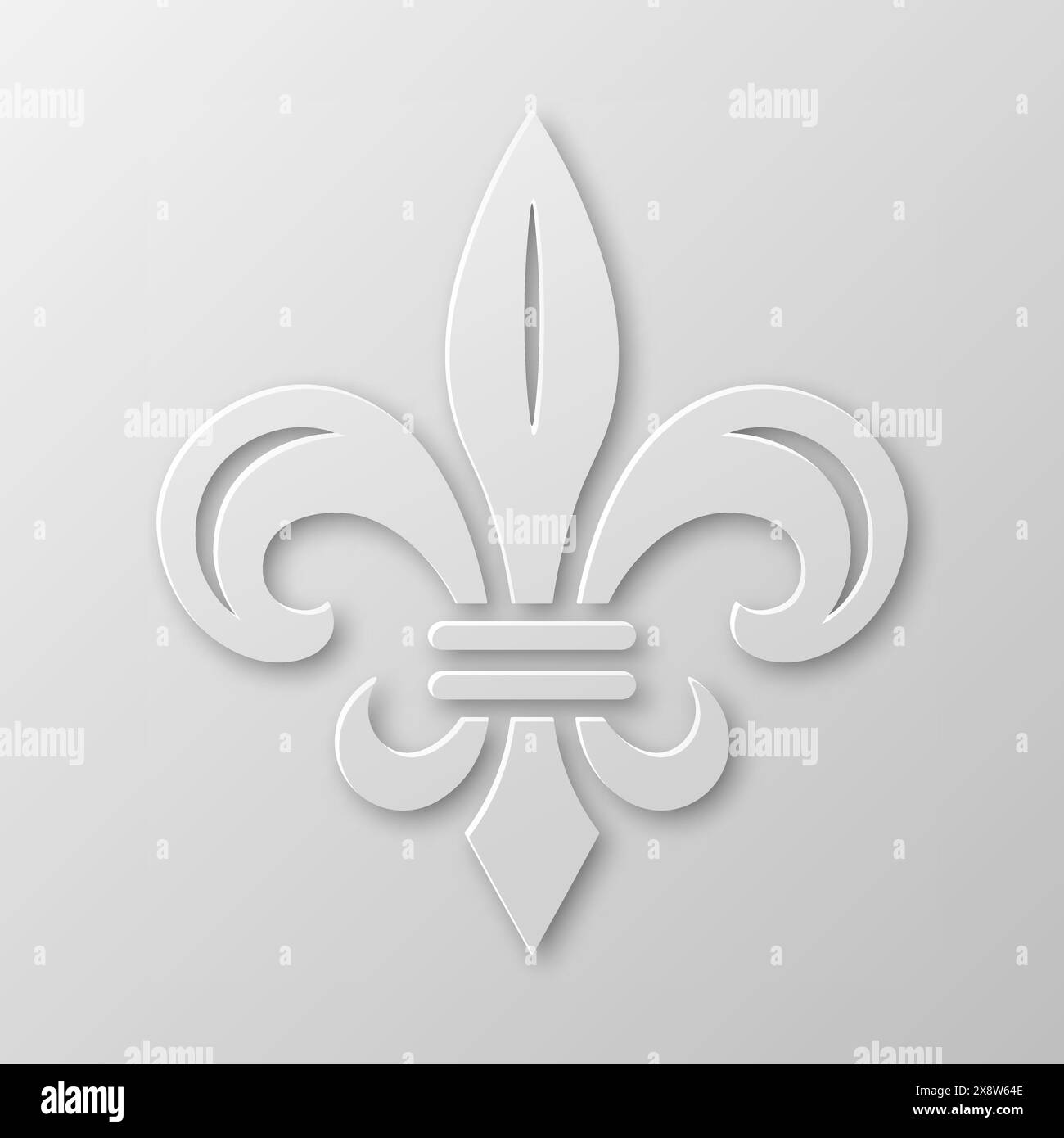 Vector Realistic Paper 3d Fleur De Lis Closeup on White Background ...