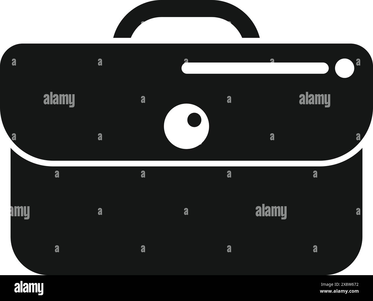 Black briefcase vector icon illustration in minimalist modern flat ...