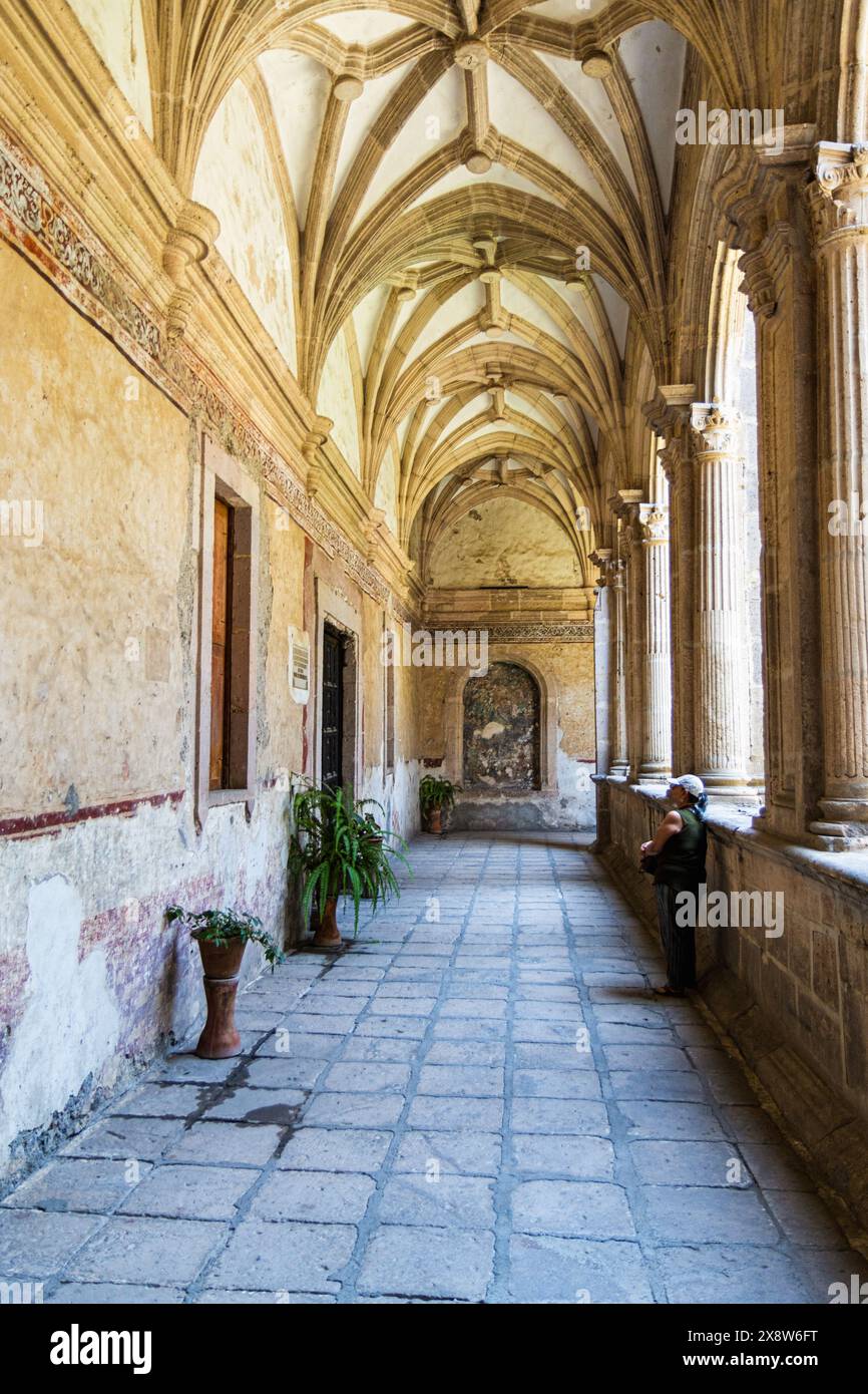 Yuriria, Mexico, May, 26, 2024: View of a corridor of the former ...