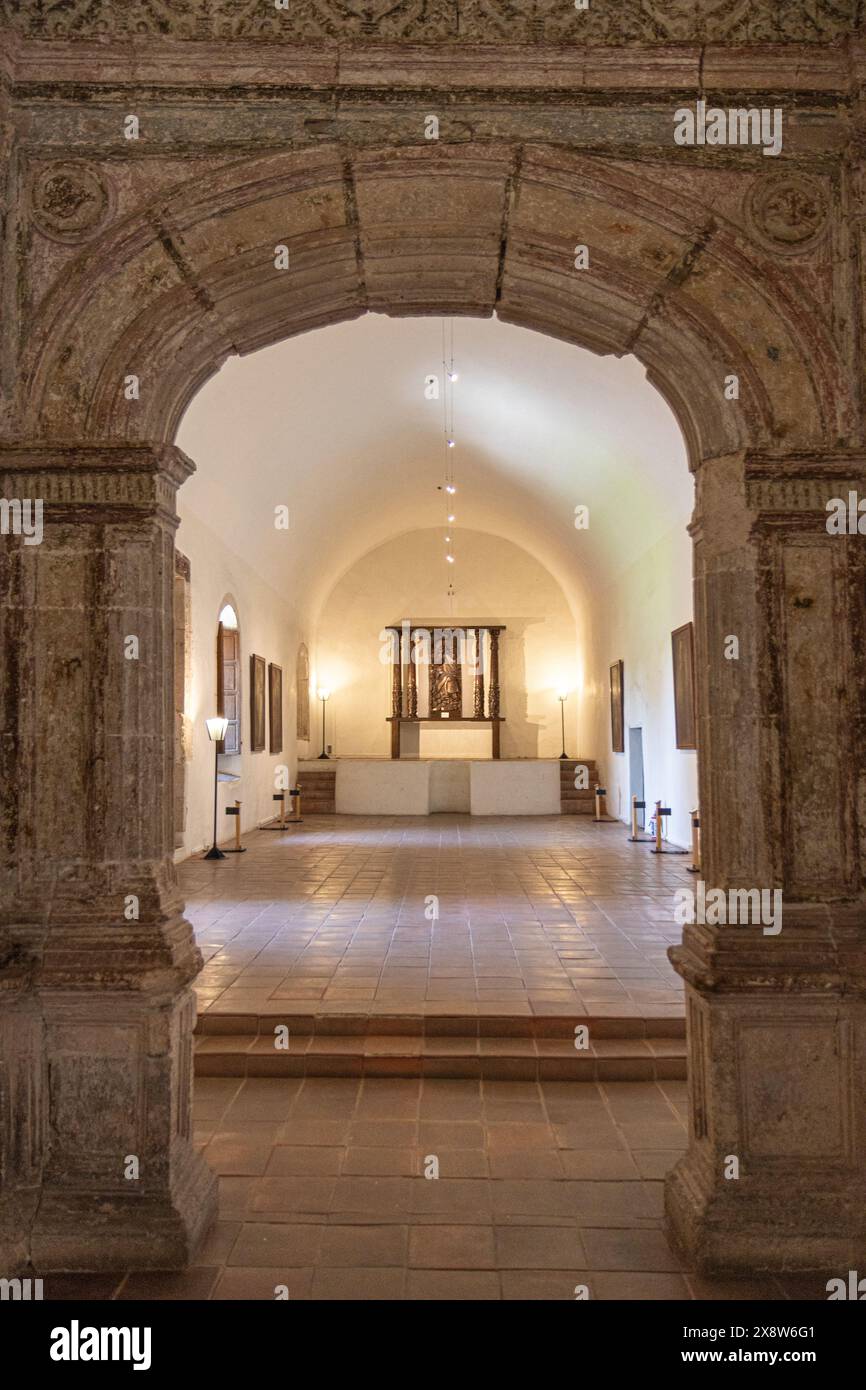 Yuriria, Mexico, May, 26, 2024: View of a corridor of the former ...