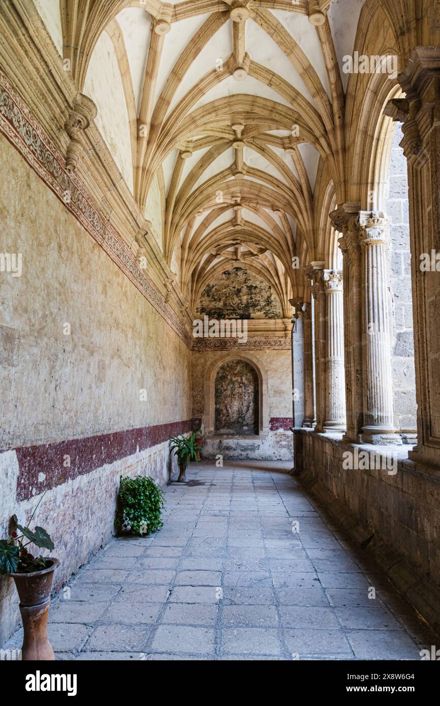Yuriria, Mexico, May, 26, 2024: View of a corridor of the former ...