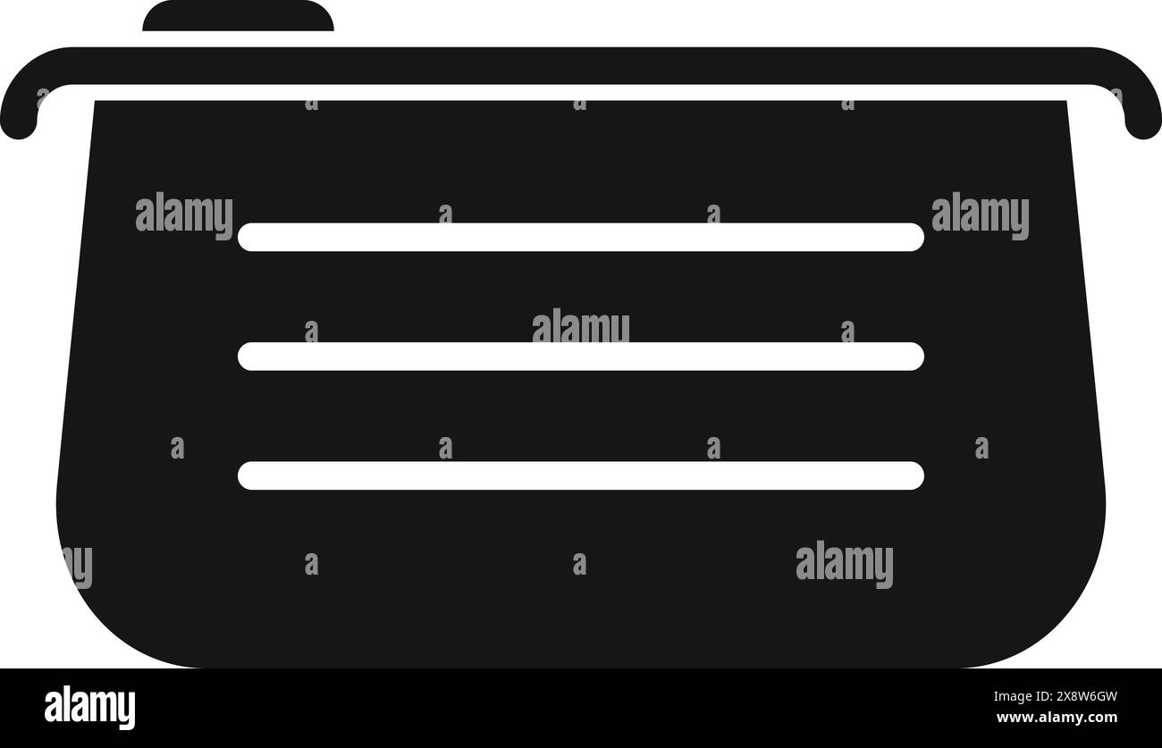 Vector illustration of a simple black pouch icon, suitable for web and ...