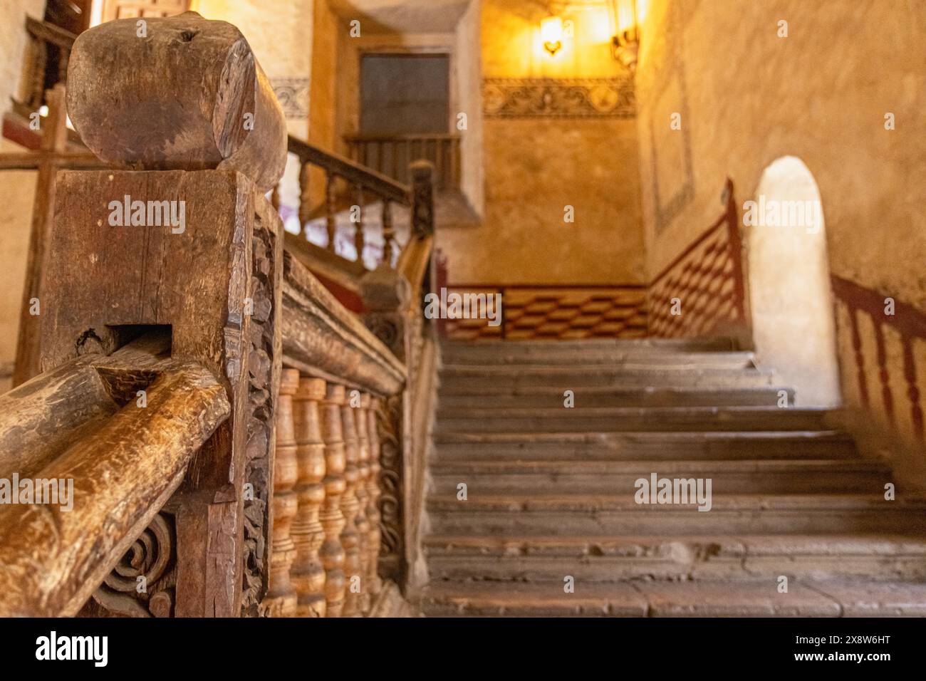 Yuriria, Mexico, May, 26, 2024: View of a corridor of the former ...