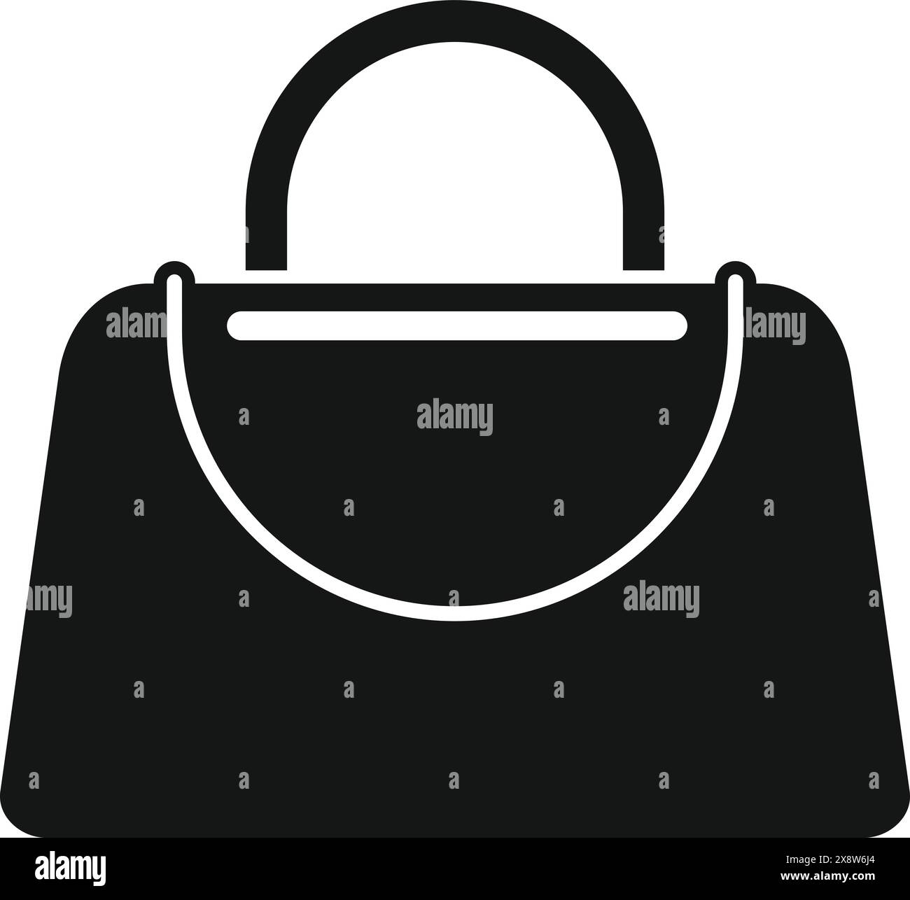 Vector illustration of a simple black handbag silhouette, perfect for ...