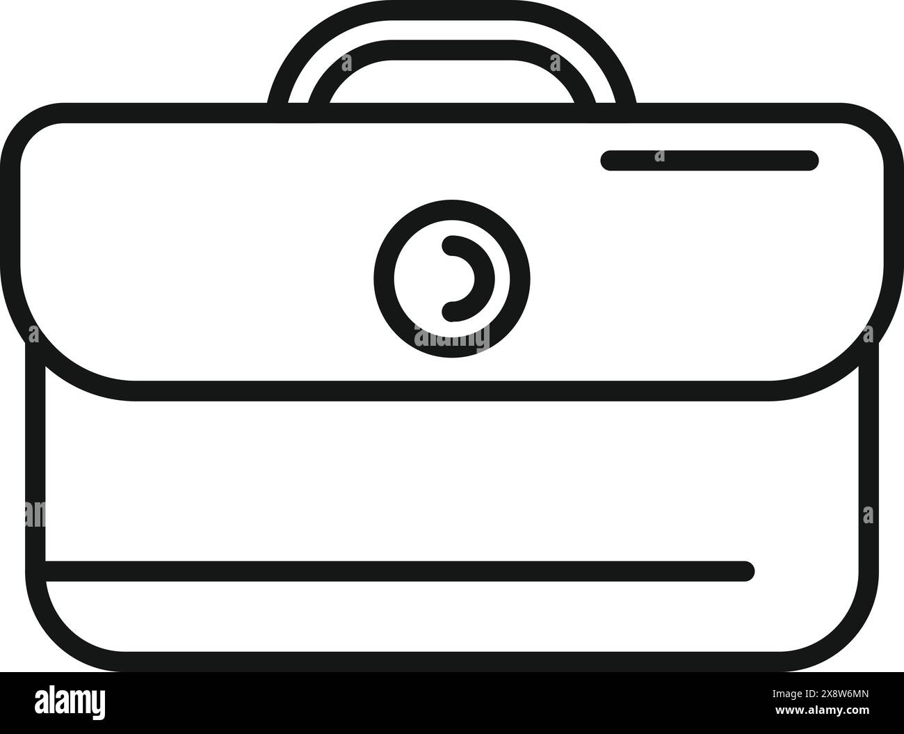 Simple line drawing of a classic briefcase, perfect for business icons ...