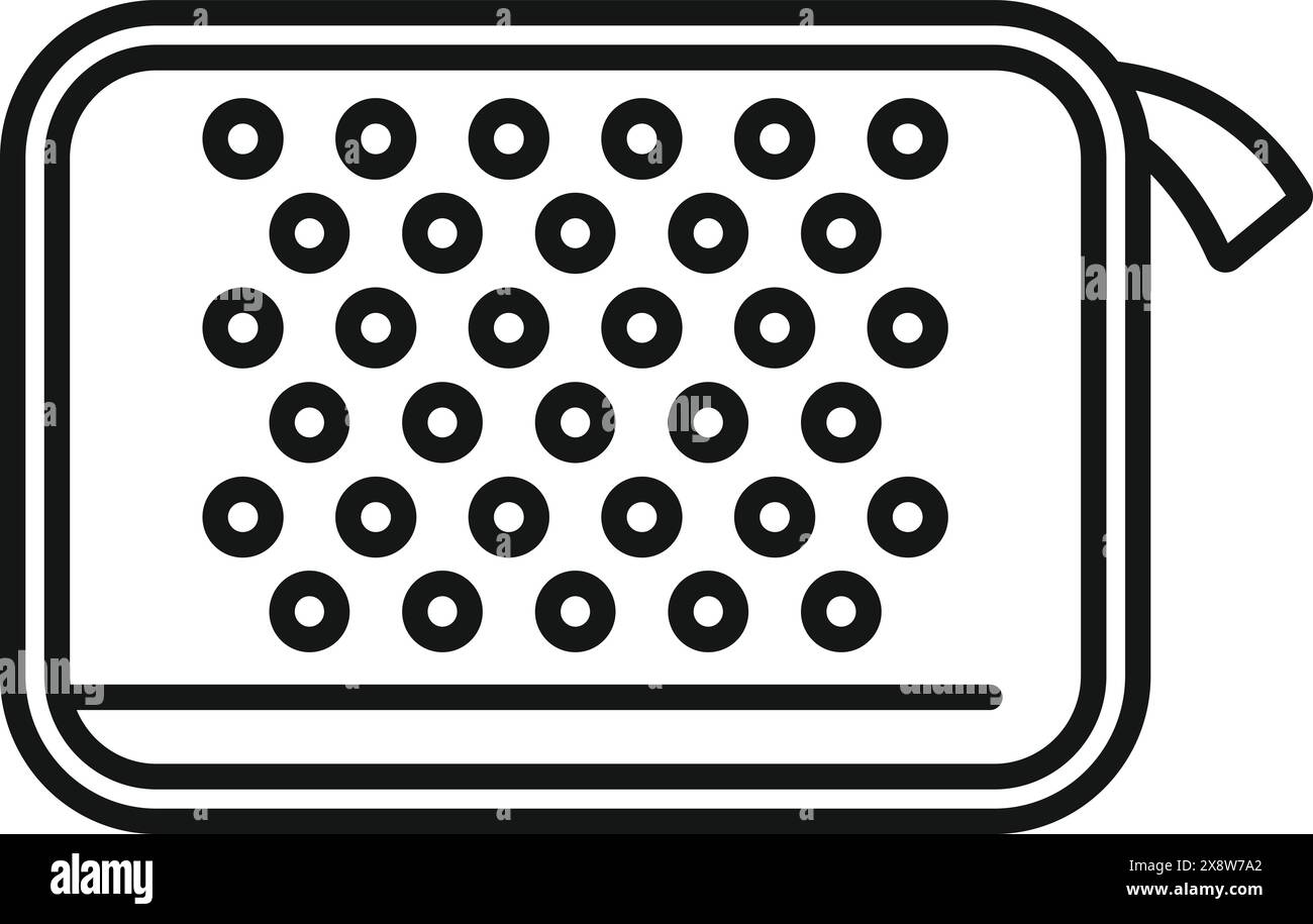 Simple line art design of a wallet, featuring a coin compartment ...
