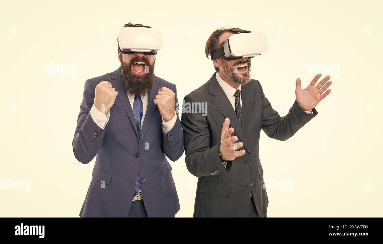 Using VR technologies. virtual reality. Partnership and teamwork ...