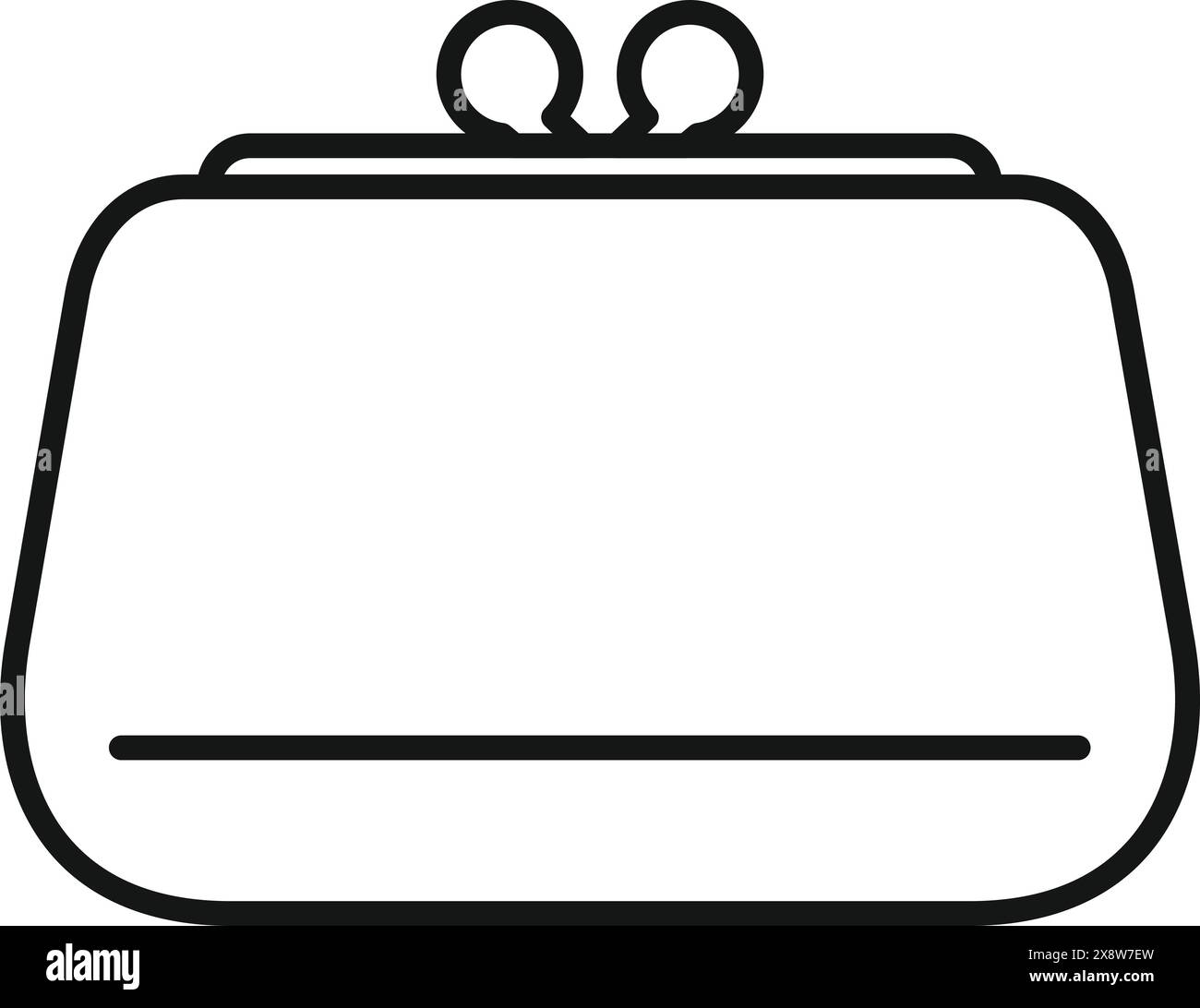 Black and white vector illustration of a basic clutch purse with a ...