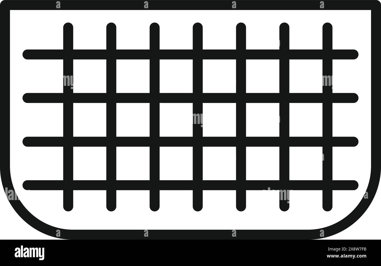 Simplistic icon illustration of a net pattern in a black and white ...