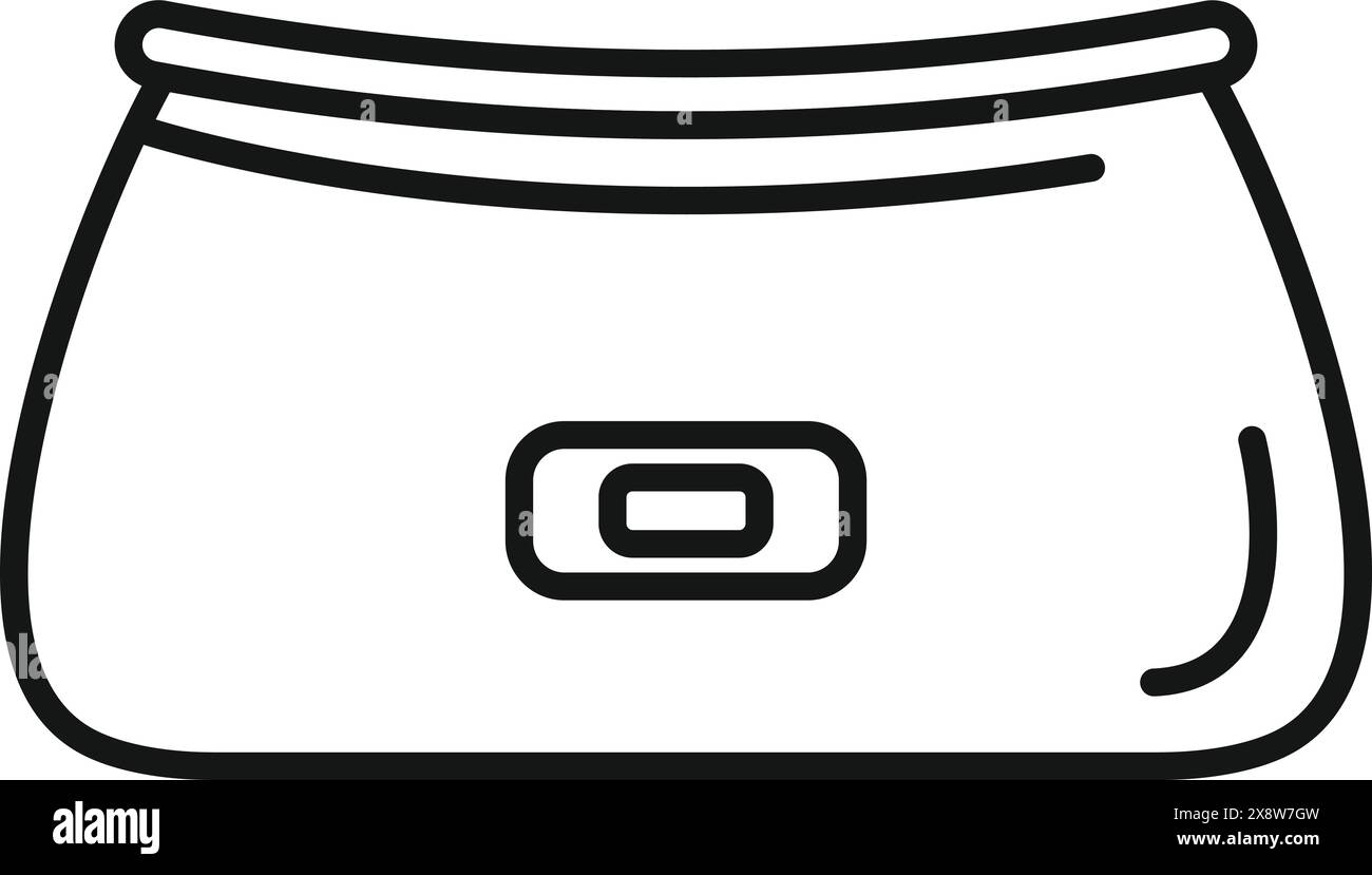 Simple black and white line drawing of a cosmetic pouch, perfect for ...