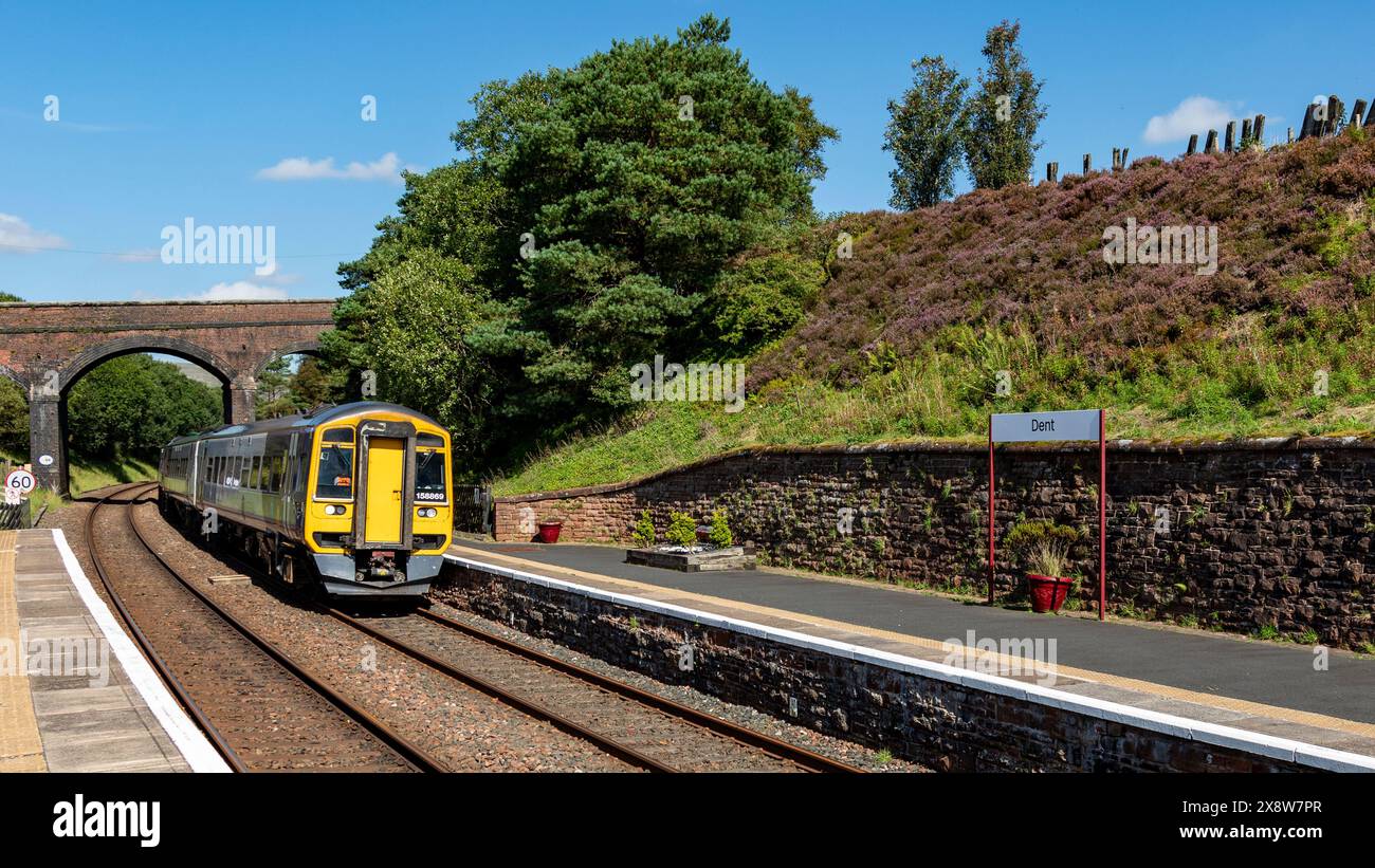 Class 158 Sprinter DMU at Dent Station in the Yorkshire Dales and, at ...