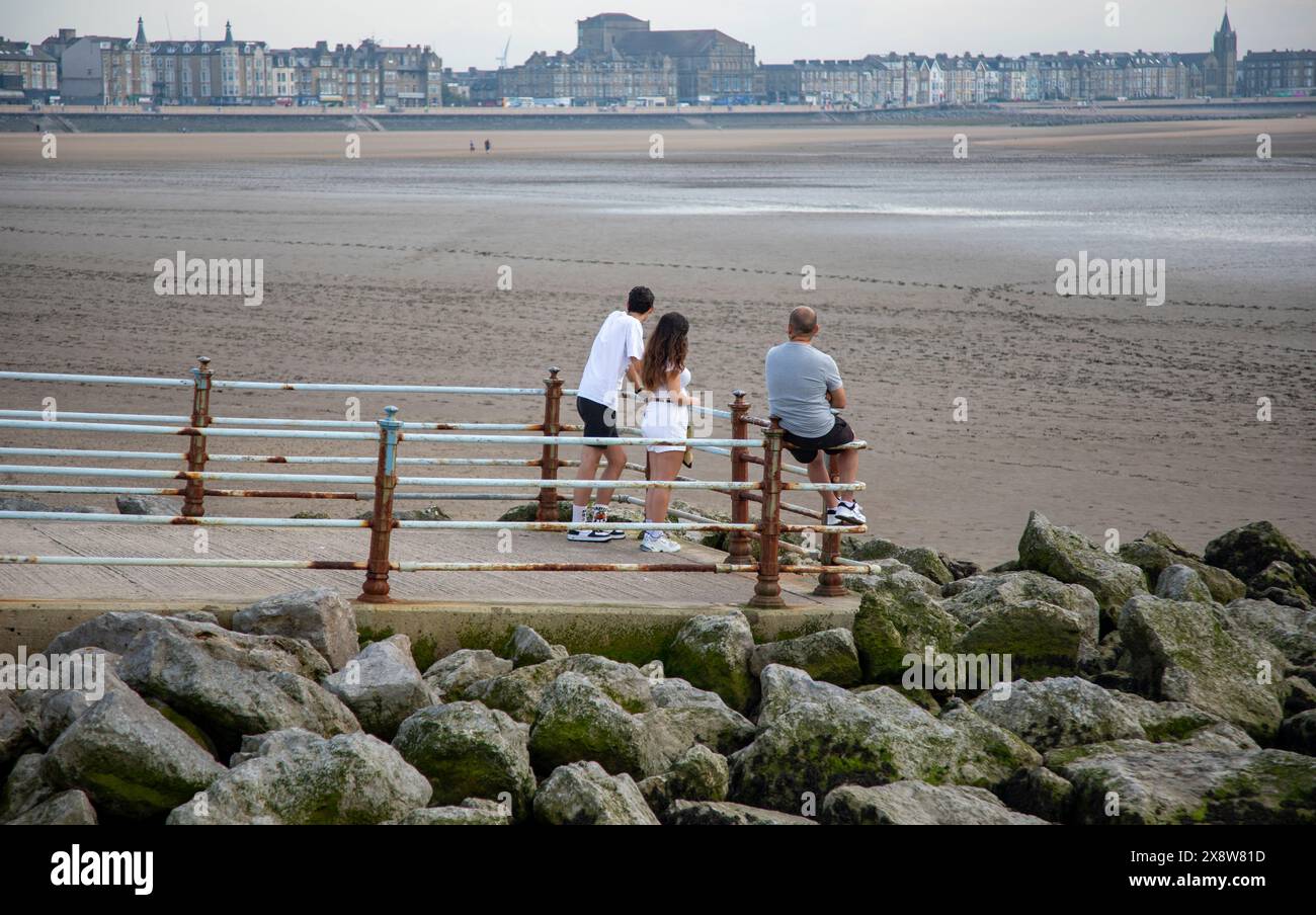 Looking out over Morecambe Bay from Morecambe Pier Stock Photo - Alamy