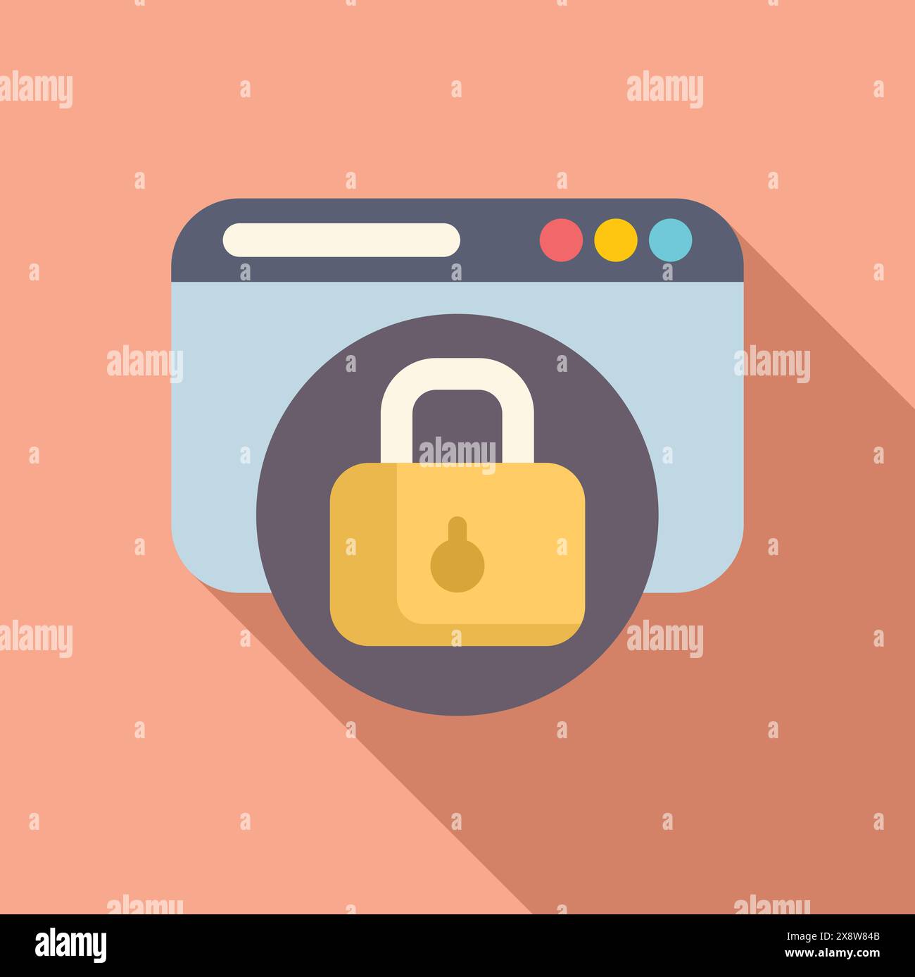 Modern flat design concept illustration of internet security and privacy with padlock symbol ...