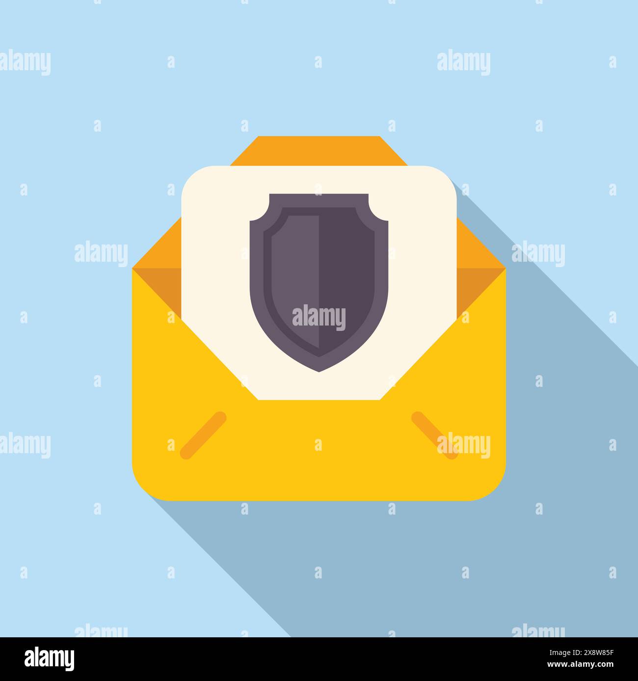 Illustration of secure email concept with shield icon and encrypted ...