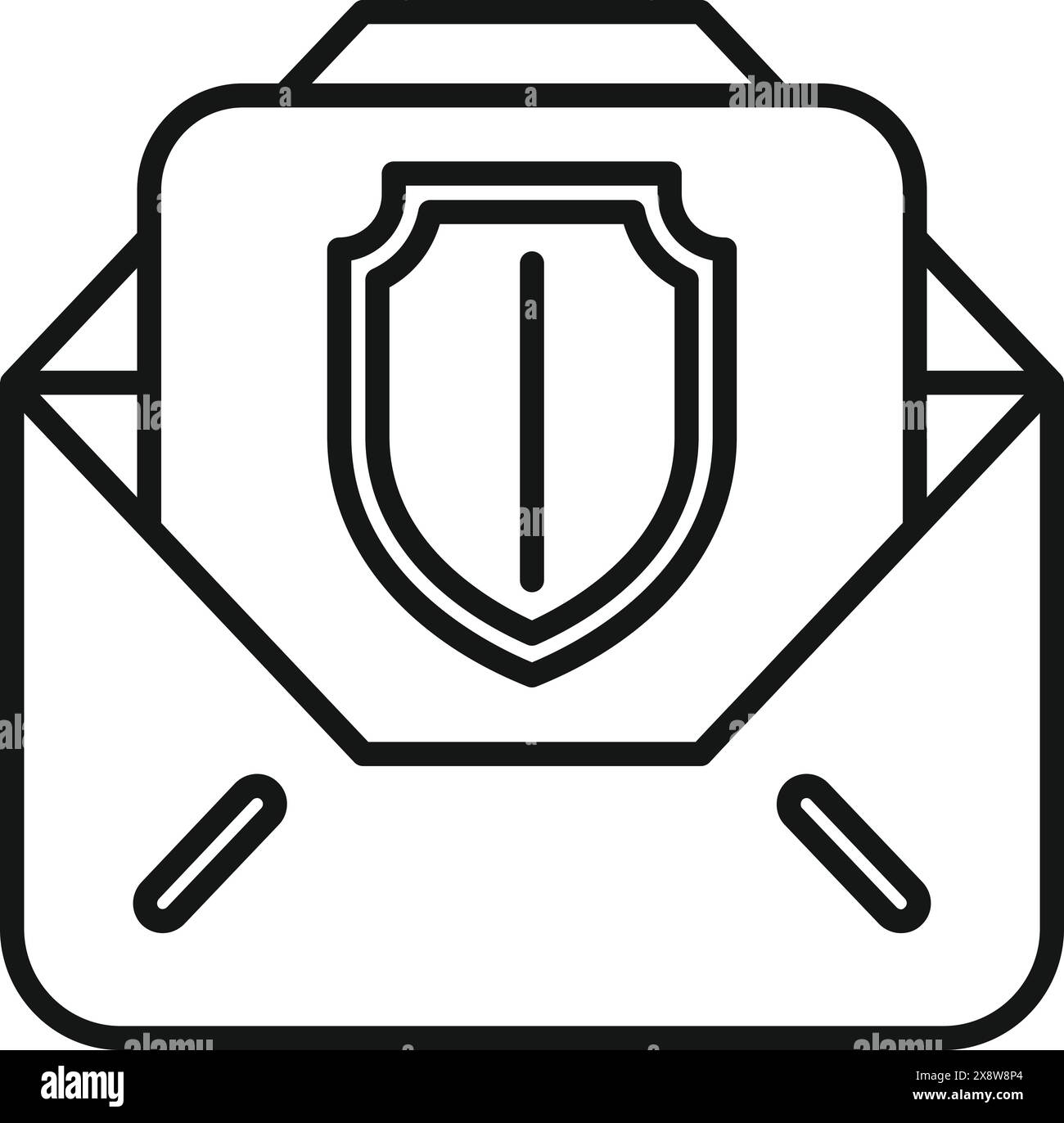 Shield and envelope icon representing secure email concept with ...