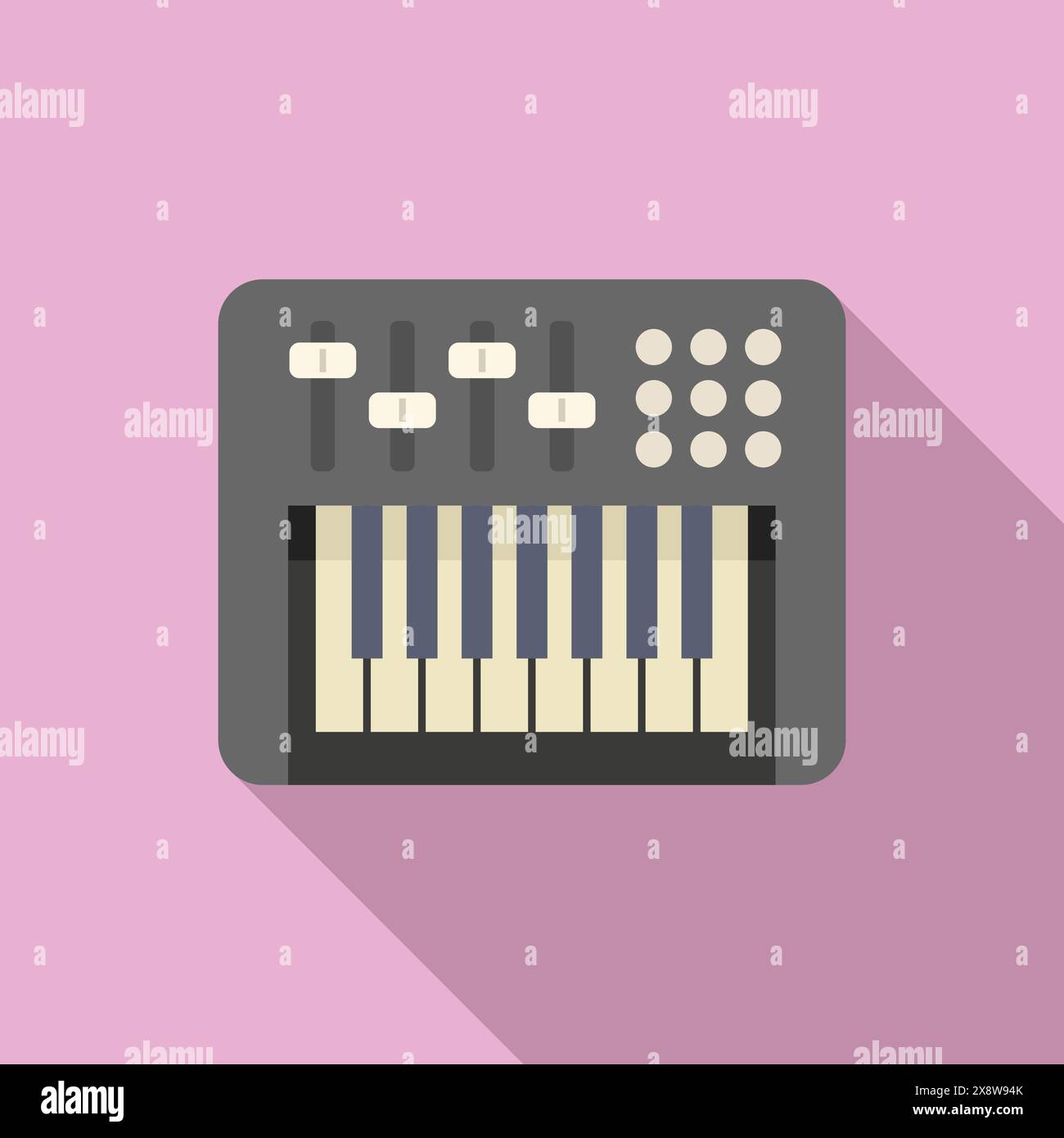 Minimalistic flat design of a synthesizer keyboard, perfect for ...