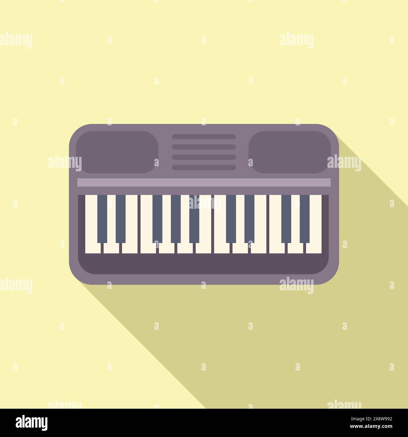 Digital image of a classic synthesizer keyboard in a modern flat design ...