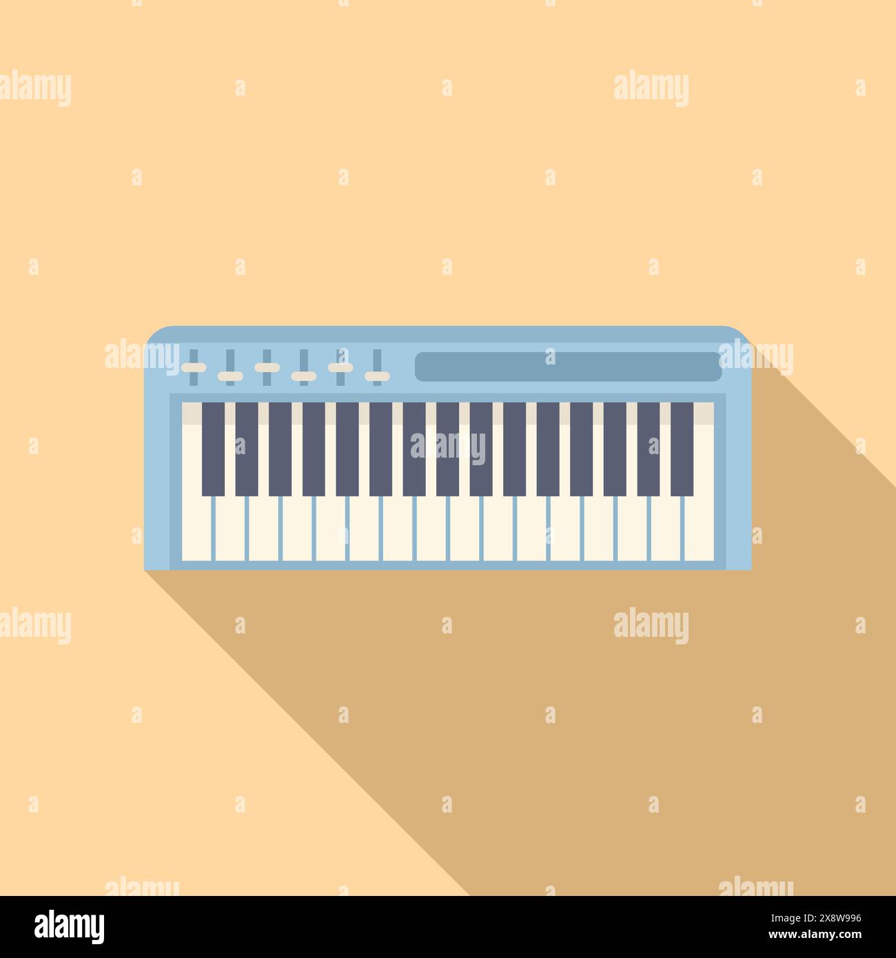 Vector illustration of a stylized electric keyboard in flat design ...