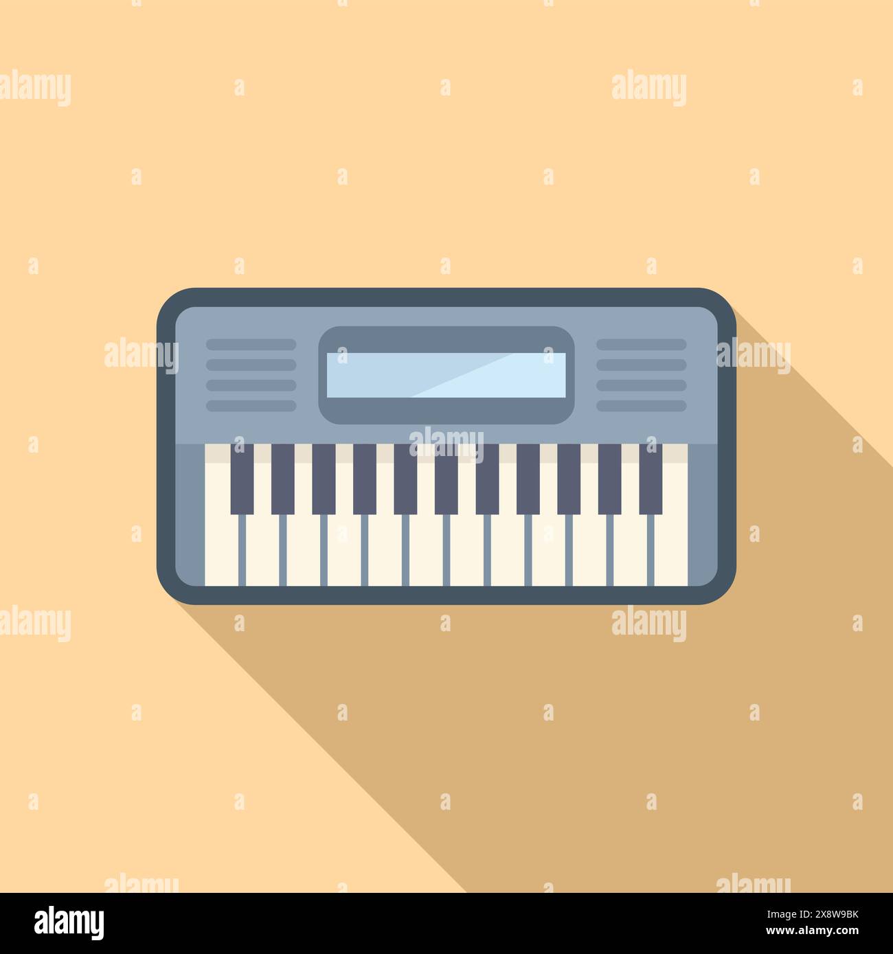 Graphic illustration of a modern electric keyboard with a flat design ...