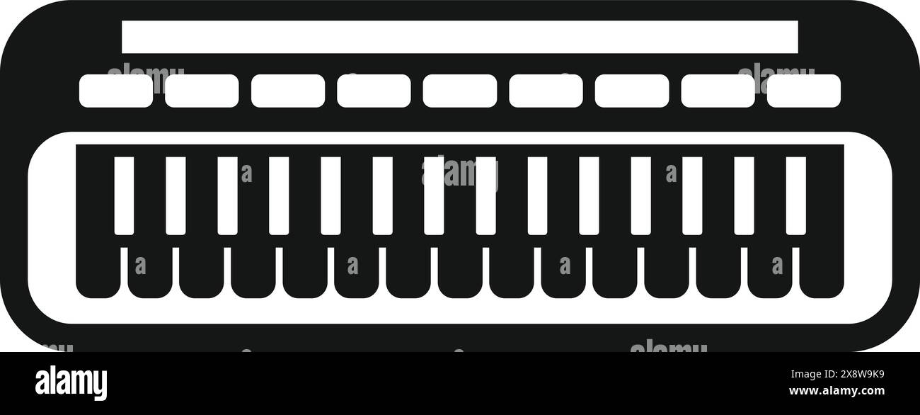 Minimalist black keyboard icon for modern technology and business ...