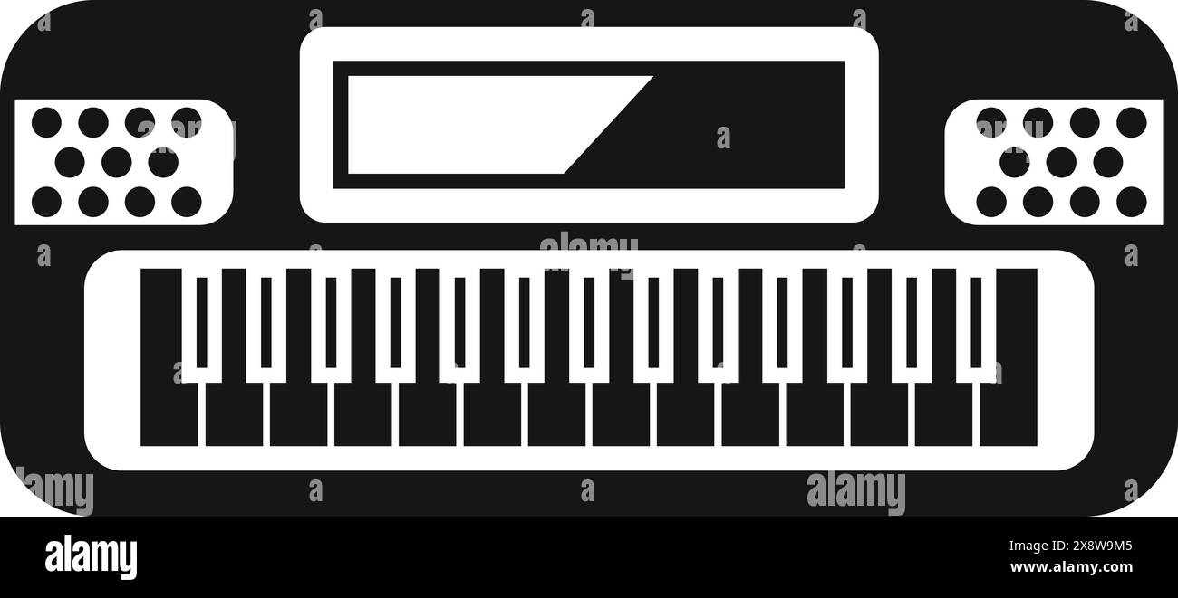 Vintage synthesizer silhouette icon in black vector design ...