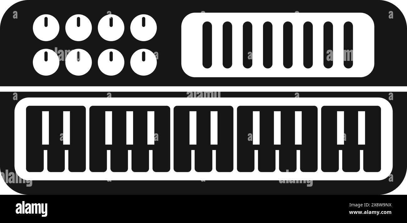Vector Icon Illustration Of A Midi Keyboard Controller For Musical Production Stock Vector Image