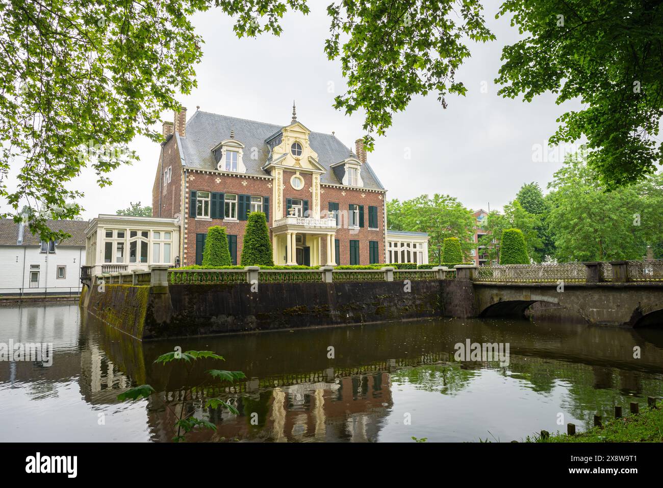 Landscape view of bridge, moat and main building of Severen Castle in ...