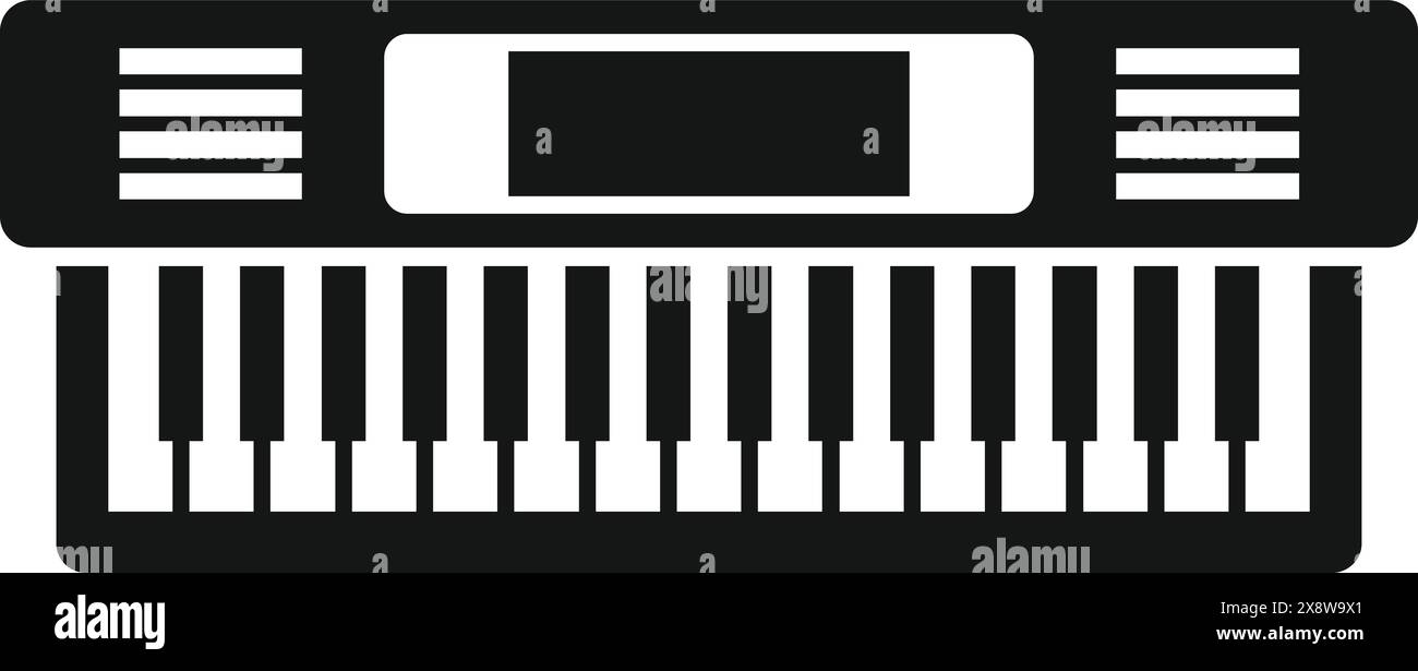 Vector illustration of a simple black silhouette of an electronic ...