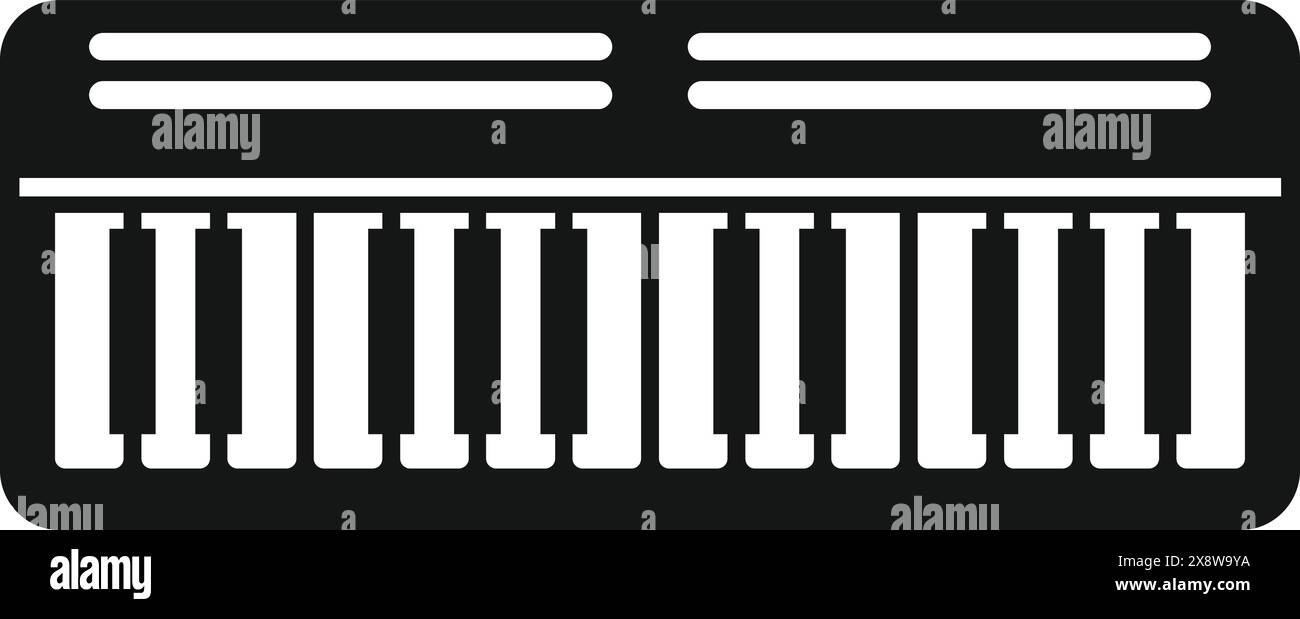 Simple icon featuring a stylized keyboard in black and white, ideal for ...