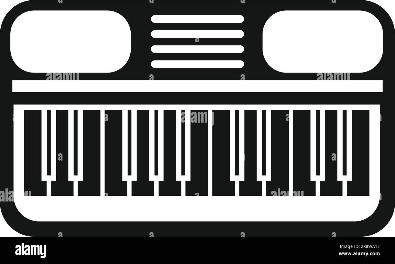 Vector illustration of a synthesizer keyboard icon in a minimalist ...