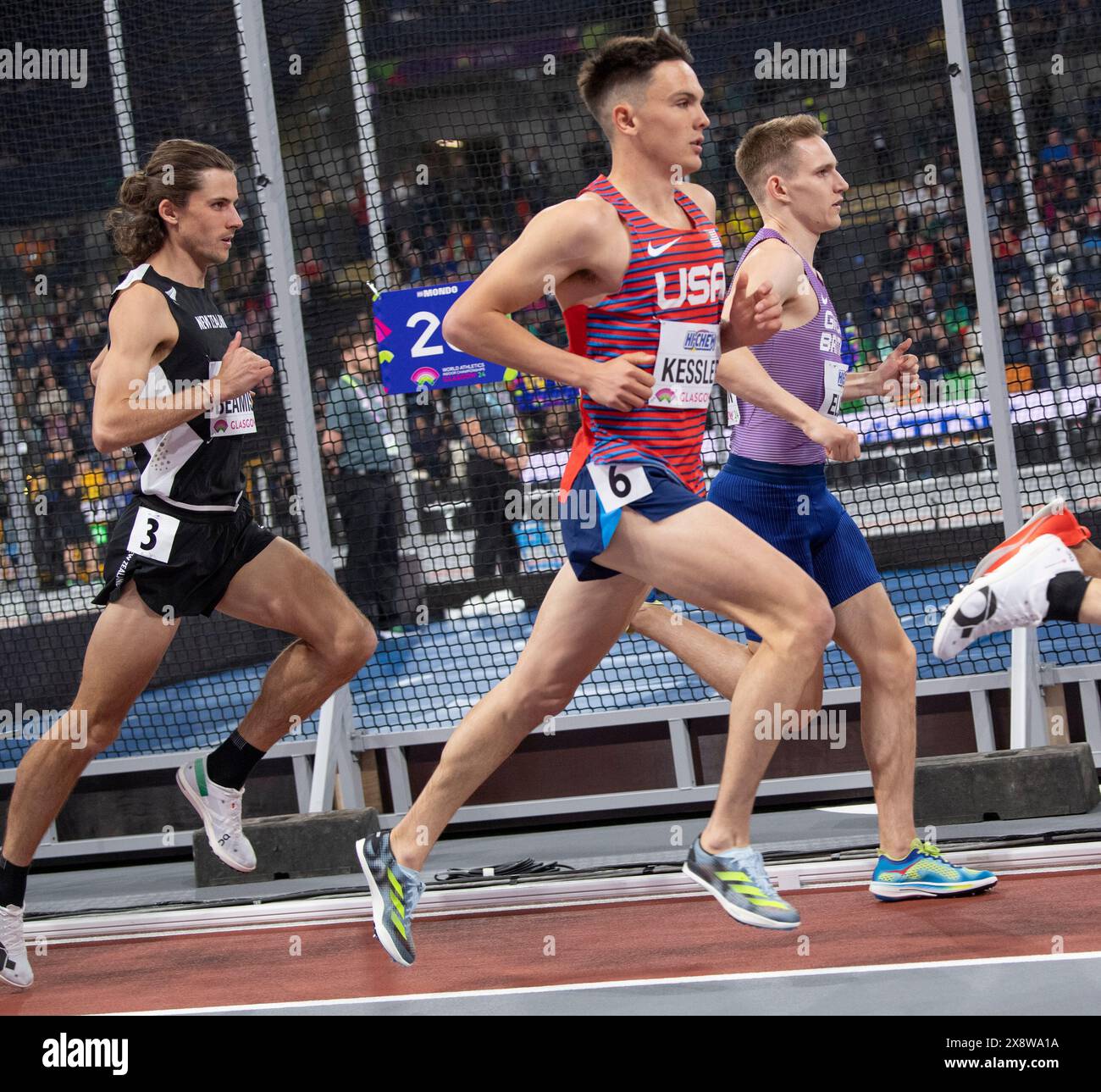 Hobbs Kessler of the USA competing in the men’s 1500m at the World ...