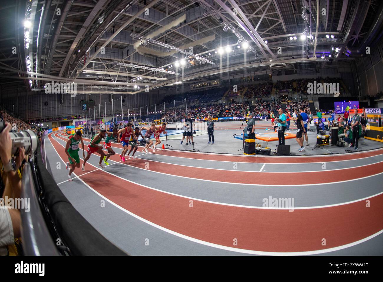 Men’s 1500m heat three start at the World Athletics Indoor ...