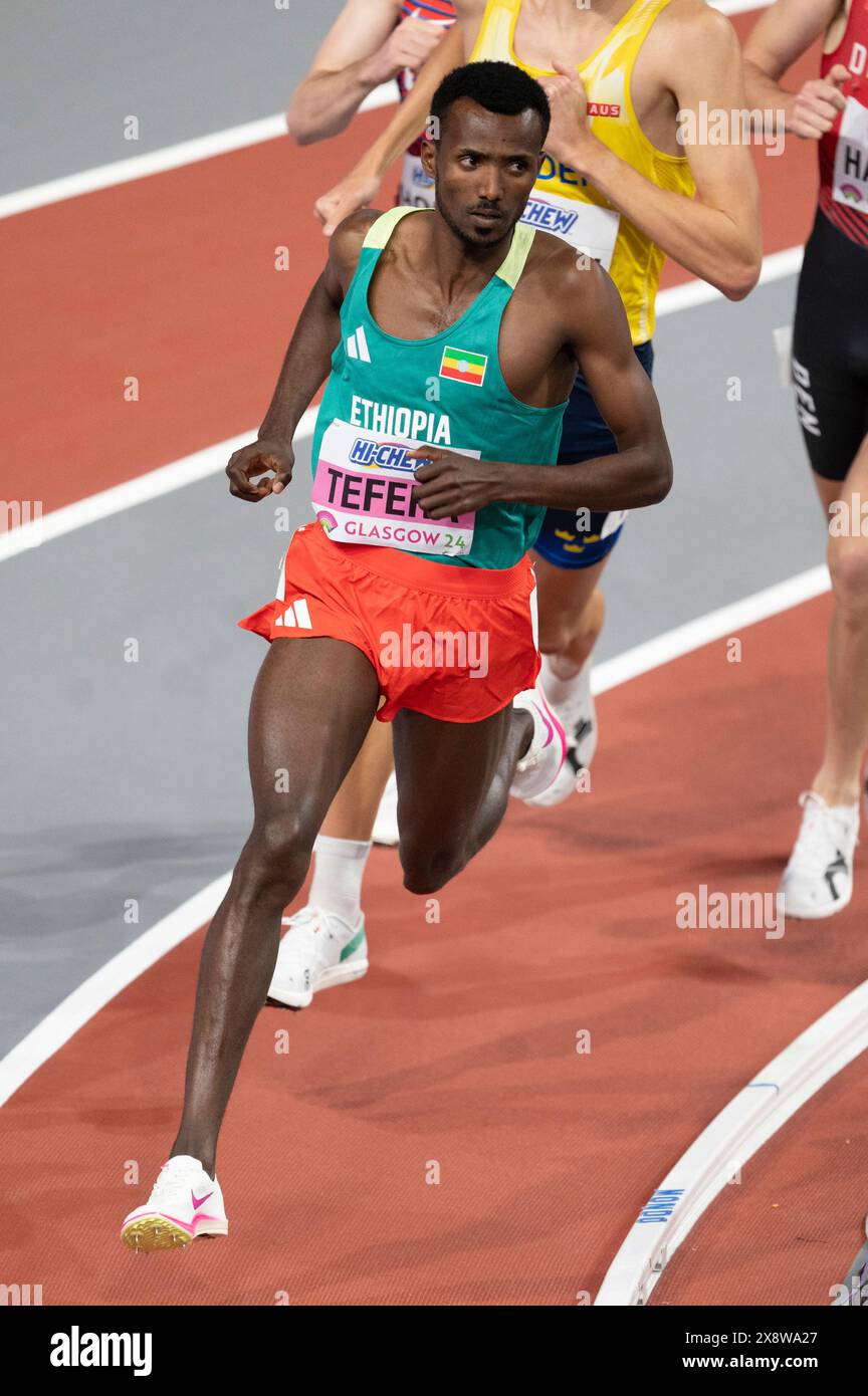 Samuel Tefera of Ethiopia competing in the men’s 1500m at the World Athletics Indoor ...