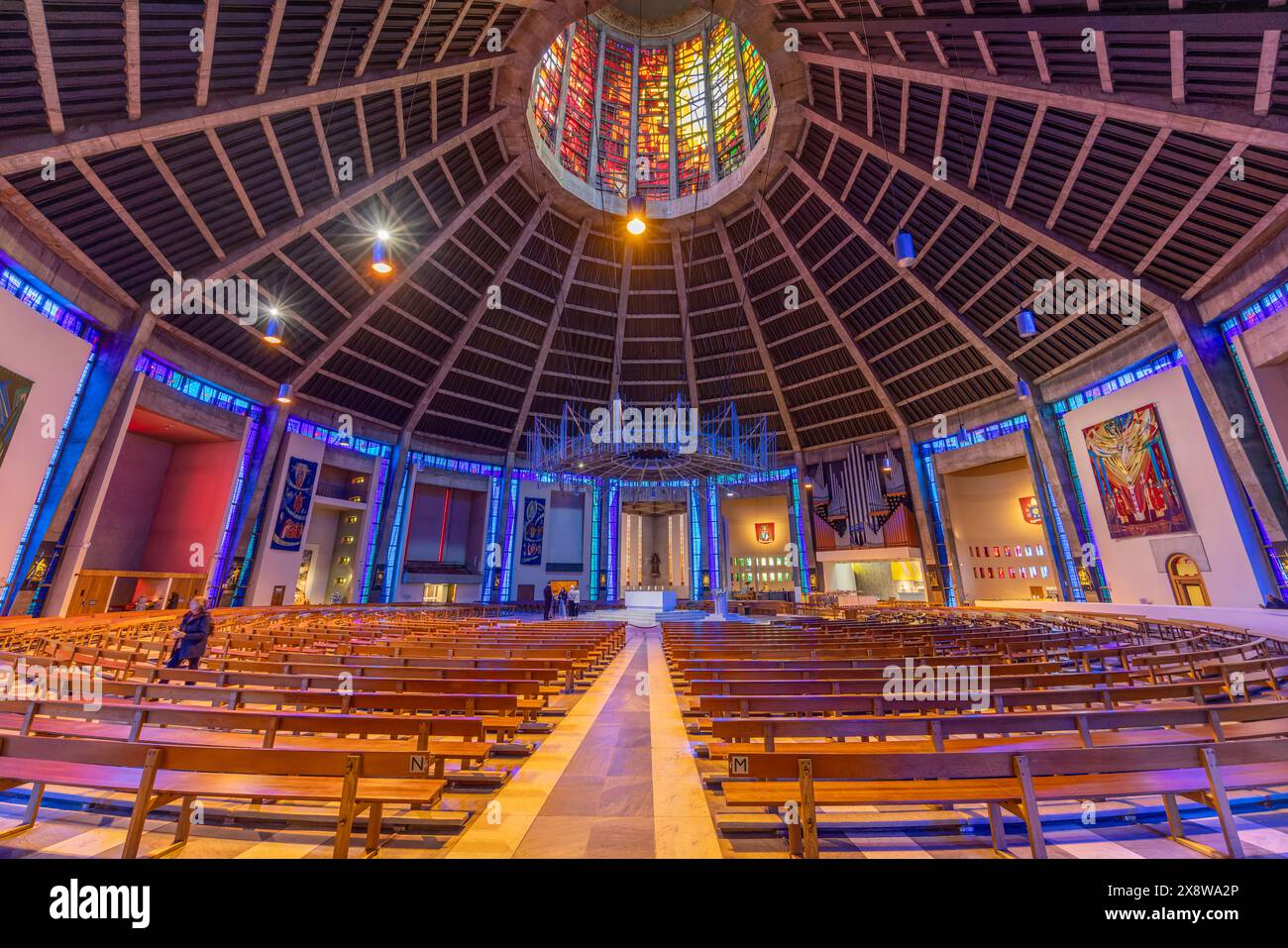 Interior of the Catholic Cathedral in Liverpool, Merseyside, UK on 22 ...