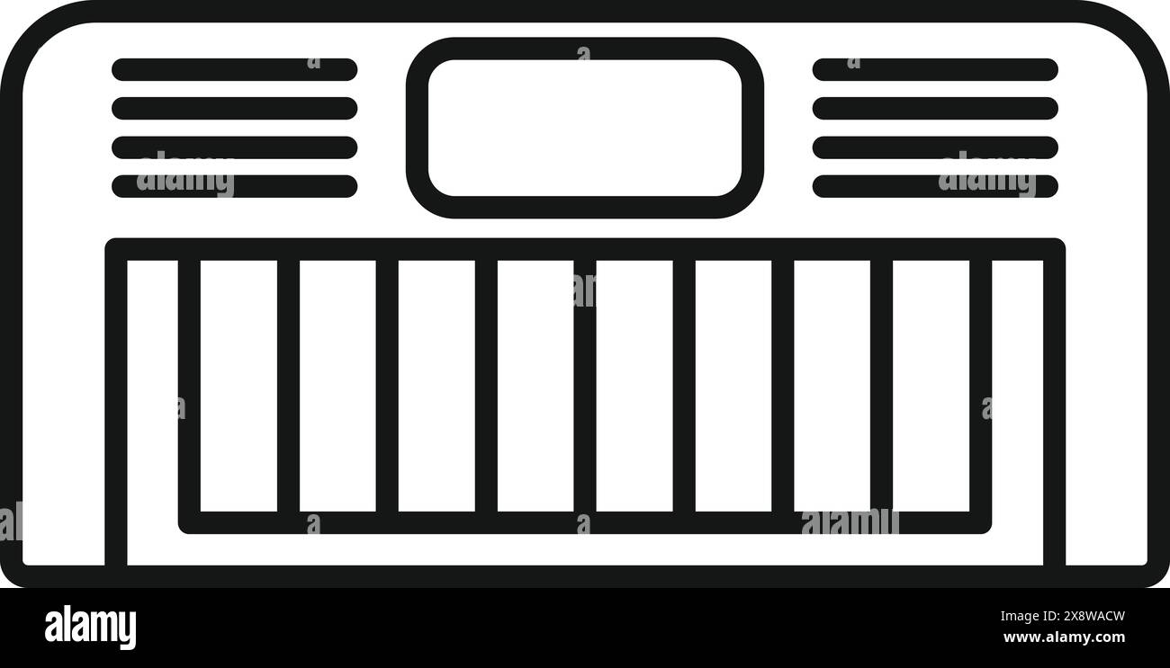 Simple line art illustration of a classic vintage radio icon Stock ...