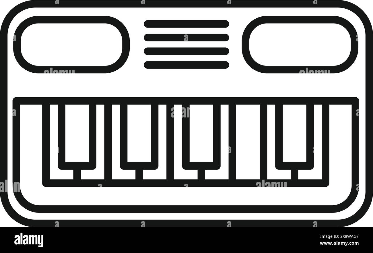 Simple line vector design of a synthesizer keyboard icon, perfect for ...