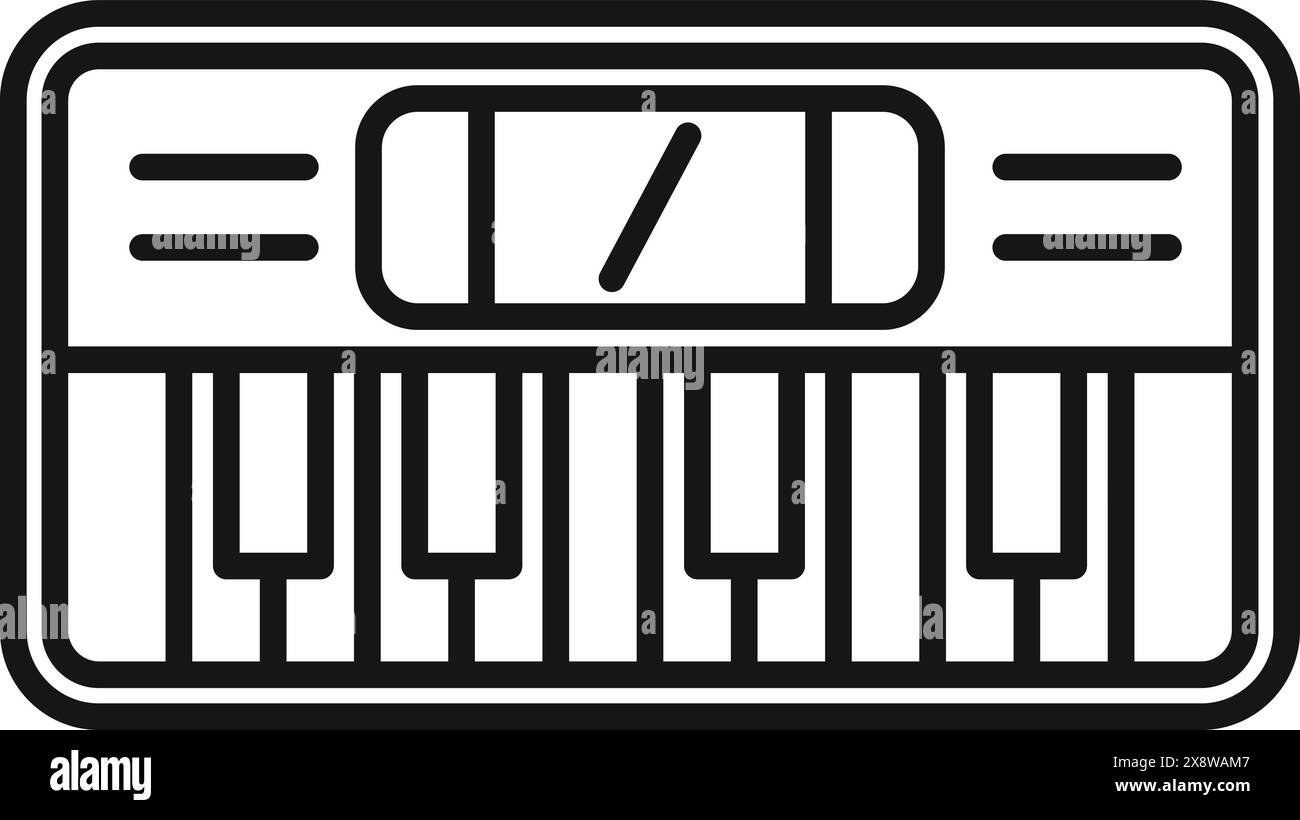 Simplistic outline vector illustration of a musical keyboard for design ...