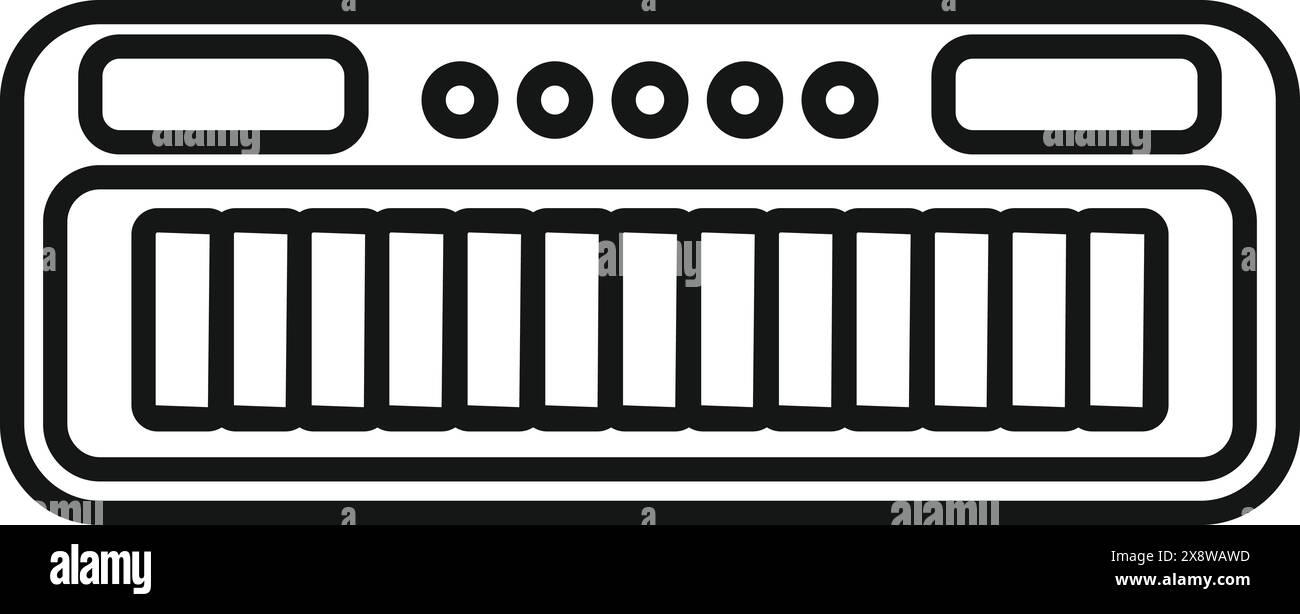 Minimalist Vector Illustration Of A Midi Keyboard Perfect For Music Production Content Stock